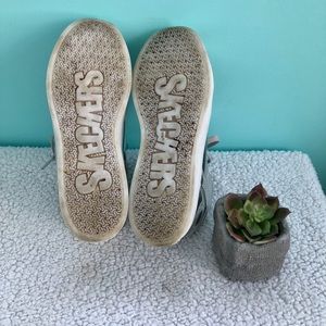 Skechers | Shoes | Skechers Silver Hitop Sneaker | Poshmark